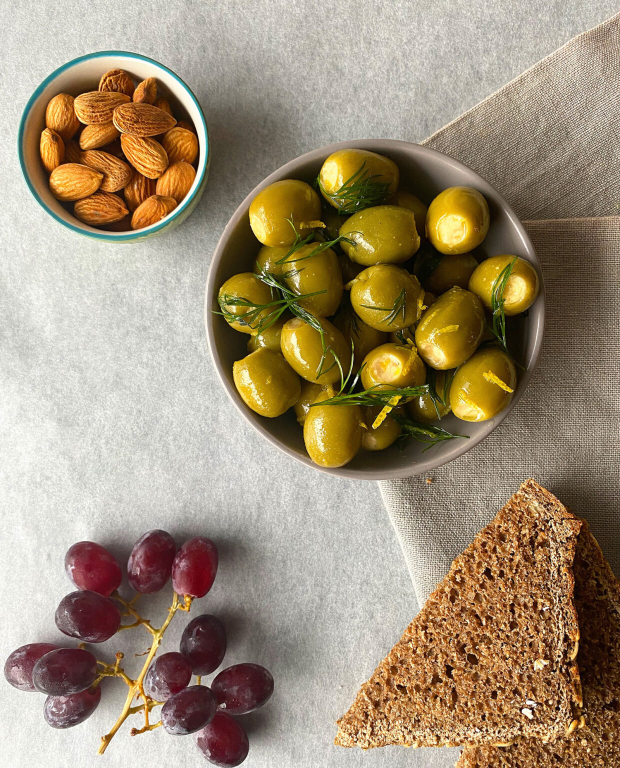 Hummus Stuffed Olives - Monday Dreams
